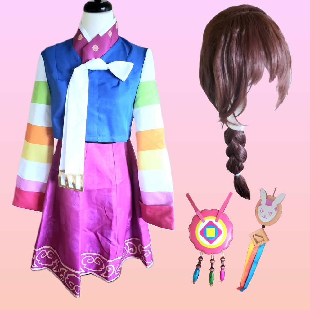 Dva Overwatch Palanquin Cosplay Costume With Wig - Gem